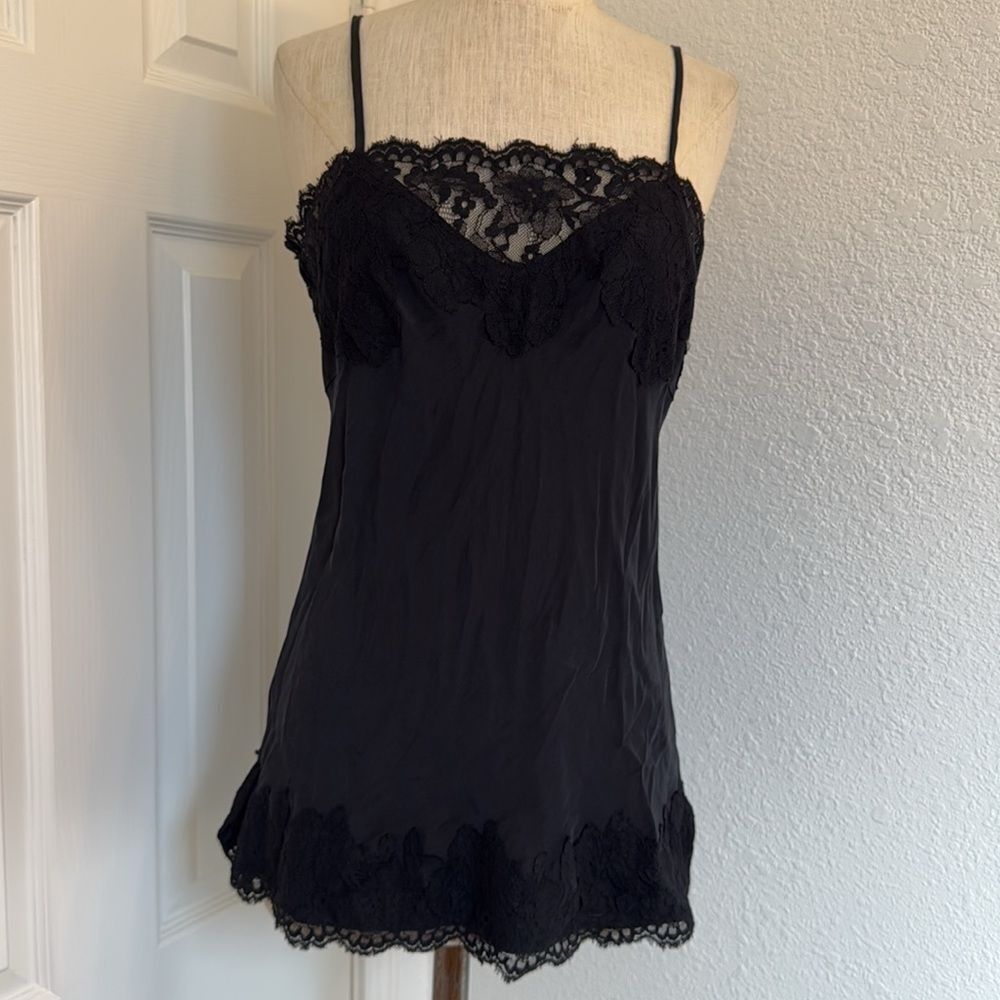 Gold Hawk Y2k Lace Silk Tank - Gem